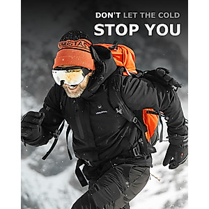 Venustas Men's Heated Jacket with Battery Pack, Windproof Electric Insulated Coat with Detachable Hood