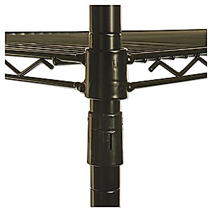 Alera NSF Certified 4-Shelf Wire Shelving Kit with Casters, 48w x 18d x 72h, Black