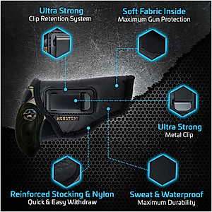 Black Eco Leather Bond Arms Holster Derringer for Ranger Ii .45lc / .410 4.25" Barrel - Quick Draw Derringer Holster for Men/Women - Eco Leather Concealed Carry Holster - Sweatproof