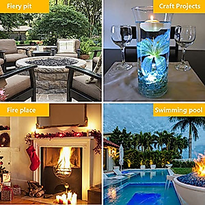 Unidanho 20Pounds Fire Glass Beads for Propane Fire Pit, Fireplace and Outdoor Decorative, 3/4 Inch High Luster Fire Pit Glass Rocks