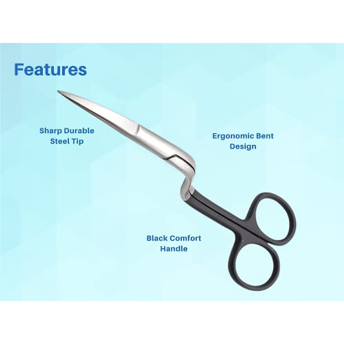 Bent Handle Curved Embroidery Scissors 6 Inch Curved Applique Scissors for Machine Embroidery & Fabric Stitches by Artman Instruments