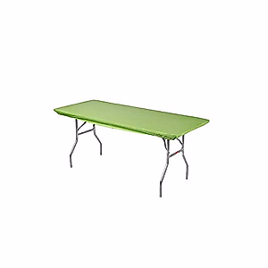 Kwik-Covers 6' Rectangle Plastic Table Covers 30" x 72", Bundle of 5 (Lime Green)