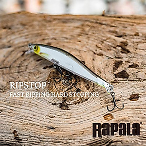 Rapala Ripstop Lure, Size 12, 4 3/4" Length, 4'-5' Depth, 1/2 oz, 3-#5 Hooks, Speed Money, Per 1