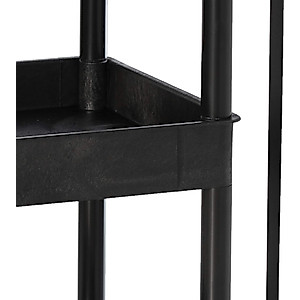 Offex 39.25" H Mobile Multipurpose Utility Tub Cart with 3 Shelves and Push Handle - Black, Great for Warehouse, Garage and More