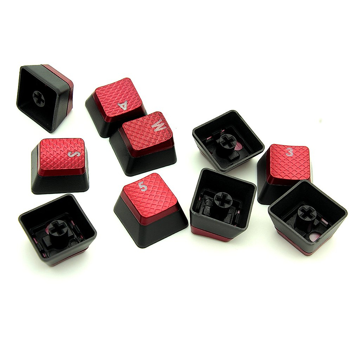 HUYUN 1set FPS Backlit Key Caps Replacement for Corsair K70RGB K70 K95 K90 K65 K63 Gaming Keyboards Cherry Key switches (Red)