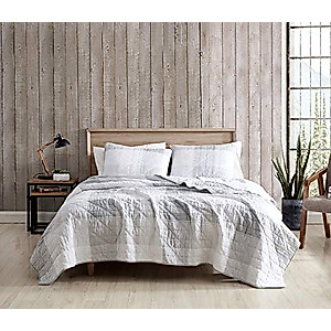 Eddie Bauer - King Quilt Set, Cotton Reversible Bedding with Matching Shams, Medium Weight Home Decor (Boulder Grey, King)