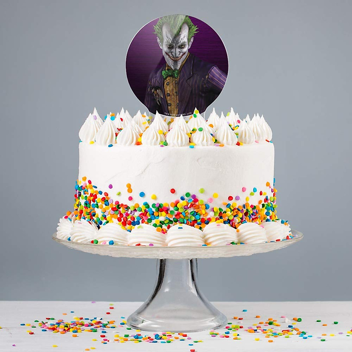 Acrylic Batman Arkham Asylum Video Game Joker Cake Topper Party Decoration for Wedding Anniversary Birthday Graduation