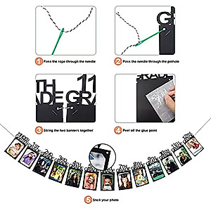 Graduation Photo Banner for Party Decoration, Including Kindergarten to 12th Grade Picture Banner Middle High School College Graduation Party Supplies
