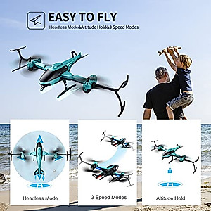 4DRC V10 Drone with 1080P HD Camera for Kids Adults,Helicopte Mini Foldable RC Quadcopter WIFI FPV Live Video for beginners,3D Flips, Gestures Selfie, Altitude Hold, Waypoint Fly,One Key Start, 2 Batteries