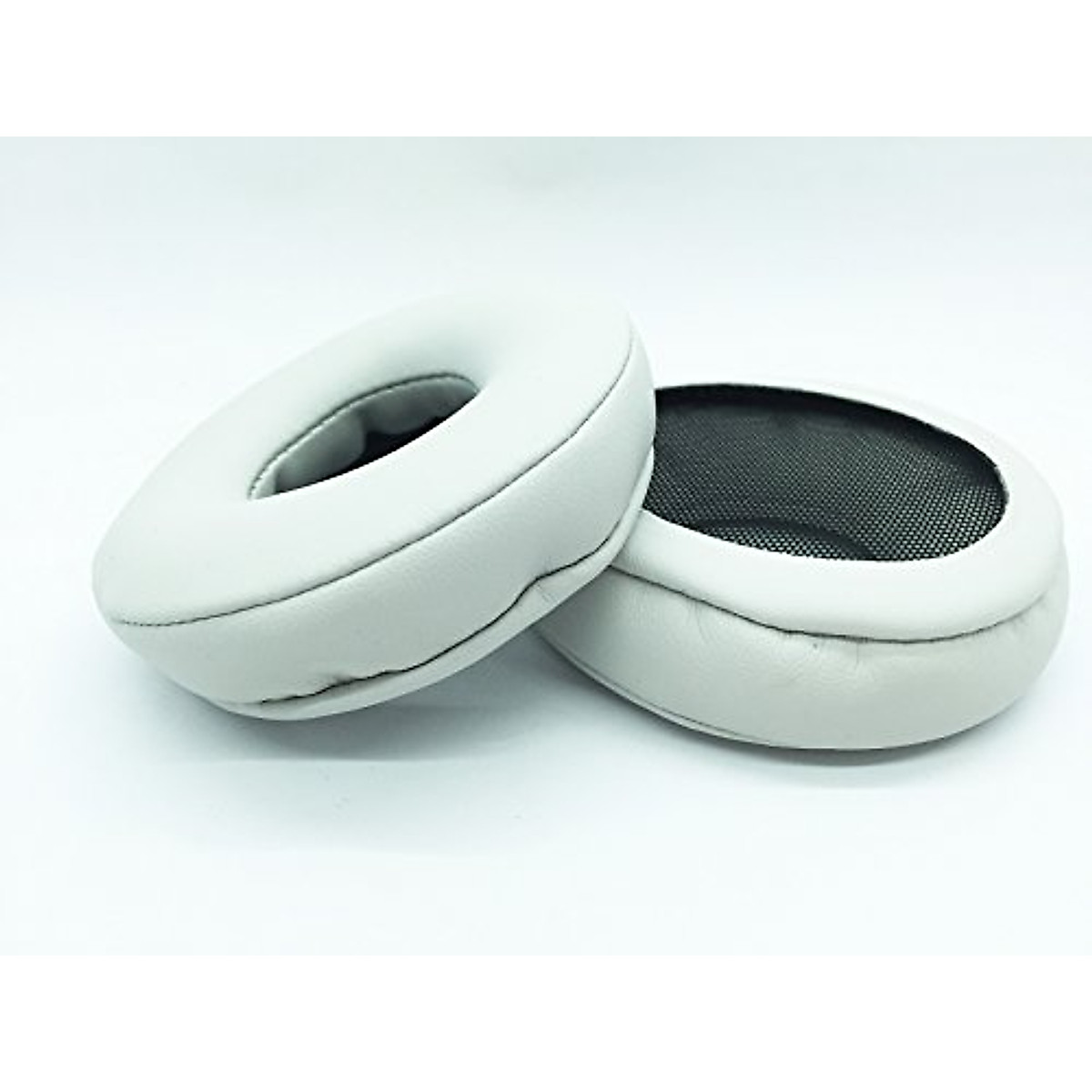 75mm Replacement Leather pu Round Cushion earpads Cups Ear Pads Pillow Cover for Pioneer HDJ-700 HDJ700 Stereo Headphone Headset (White)