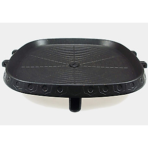 Korean Style Square Grill Pan with Maifan Coated Surface,Non-stick Smokeless Barbecue Stovetop Plate for Indoor Outdoor BBQ