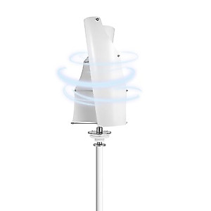 OUKANING 400W 12V Portable Vertical Helix Maglev Axis Wind Power Turbine Generator Kit with Charge Controller, 2 Blades, White