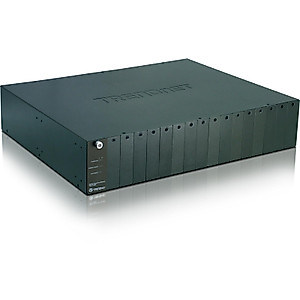 TRENDnet 16-Bay Fiber Converter Chassis System, Hot Swappable, Housing for up to 16 TFC Series Media Converters, Fast Ethernet RJ45, RS-232, SNMP Management Module, Lifetime Protection, TFC-1600