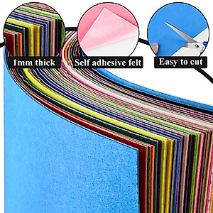 BOUBONI 10PCS White Self Adhesive Felt Fabric Sheets Sticky Felt Sheets for Craft Supplies Art Home Making（8.3" x 11.8"/20 x 30cm）