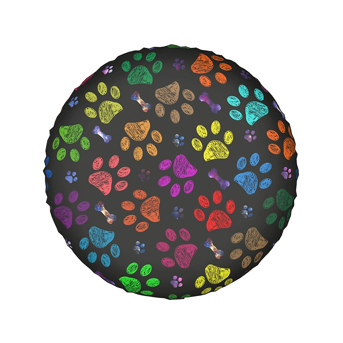 Dog Paw Print Spare Tire Cover Universal Fit for Jeep Trailer Rv SUV Truck Camper Weatherproof Dust-Proof Tire Cover Protector 17" Auto Accessories