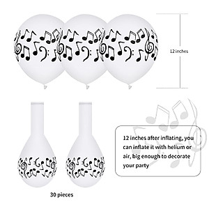 30 Pcs Music Notes Balloons Music Party Decoration Balloons 12 Inches Latex Balloon for Musical Theme Birthday Party Decorations