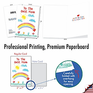 NobleWorks Birthday Mother Greeting Card from Kids (Mother) with 5 x 7 Inch Envelope (1 Card) Mom Love You Mommy-Rainbow C10309IBMG