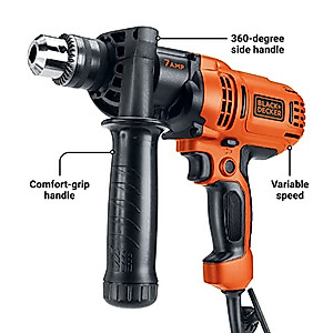 BLACK+DECKER 7.0 Amp 1/2 in. Electric Drill/Driver Kit (DR560)