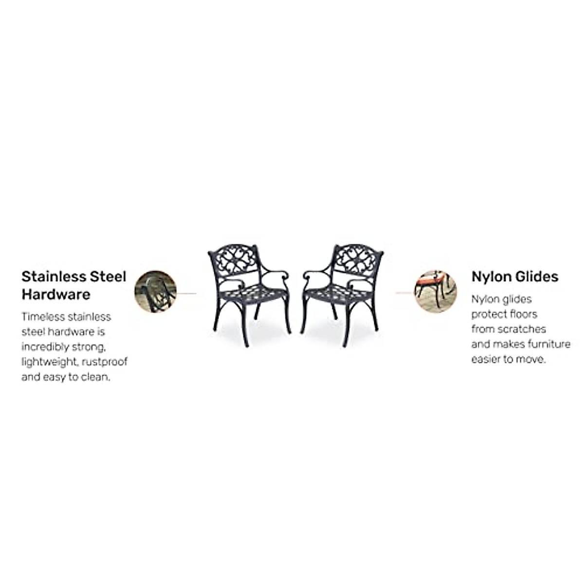 Homestyles 6654-80 Outdoor Chair Pair, Black