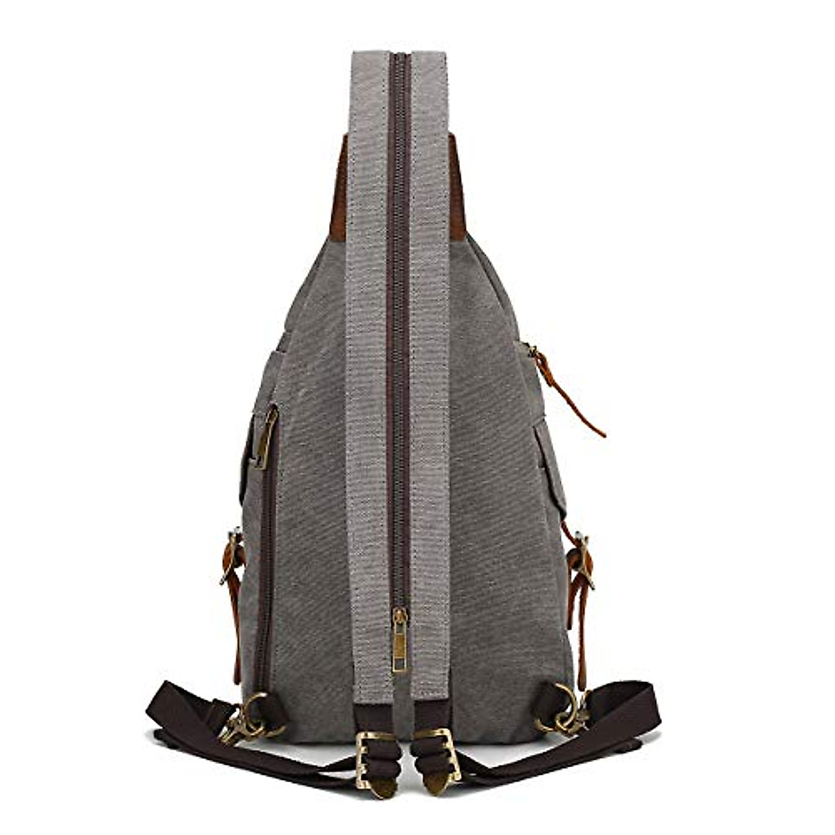 peacechaos Sling Bag - Crossbody backpack Shoulder Casual Daypack Rucksack for Outdoor Cycling Hiking Travel (Grey)