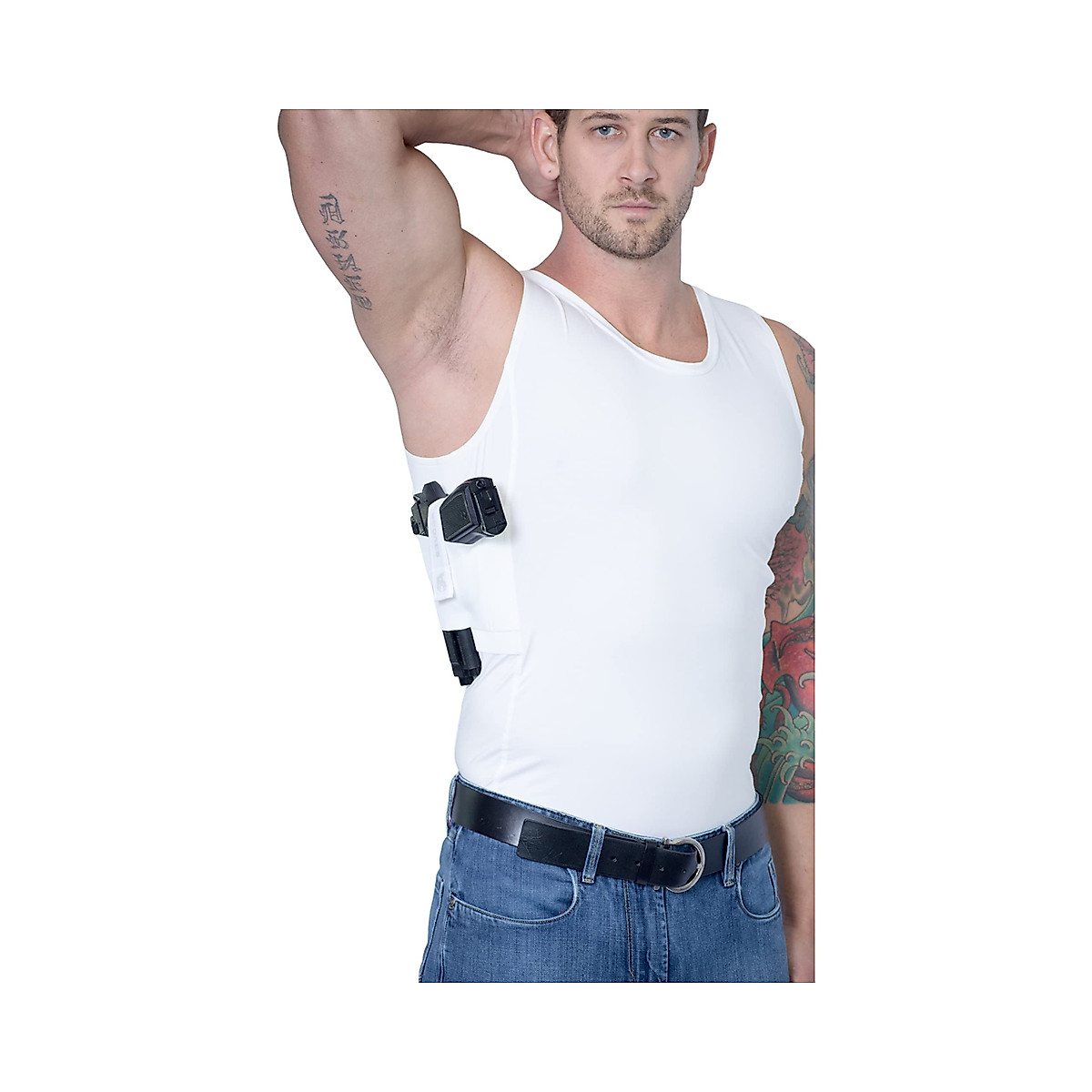 AC UNDERCOVER Concealed Carry Clothing Shirt Tank Top Concealment Gun Holster CCW Tactical (White, X-Large)