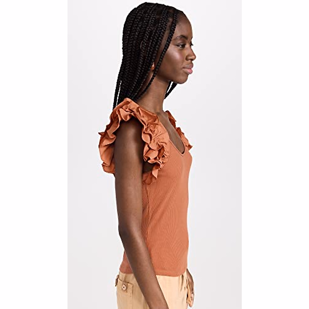 Ulla Johnson Women's Koa Top, Auburn, Orange, M