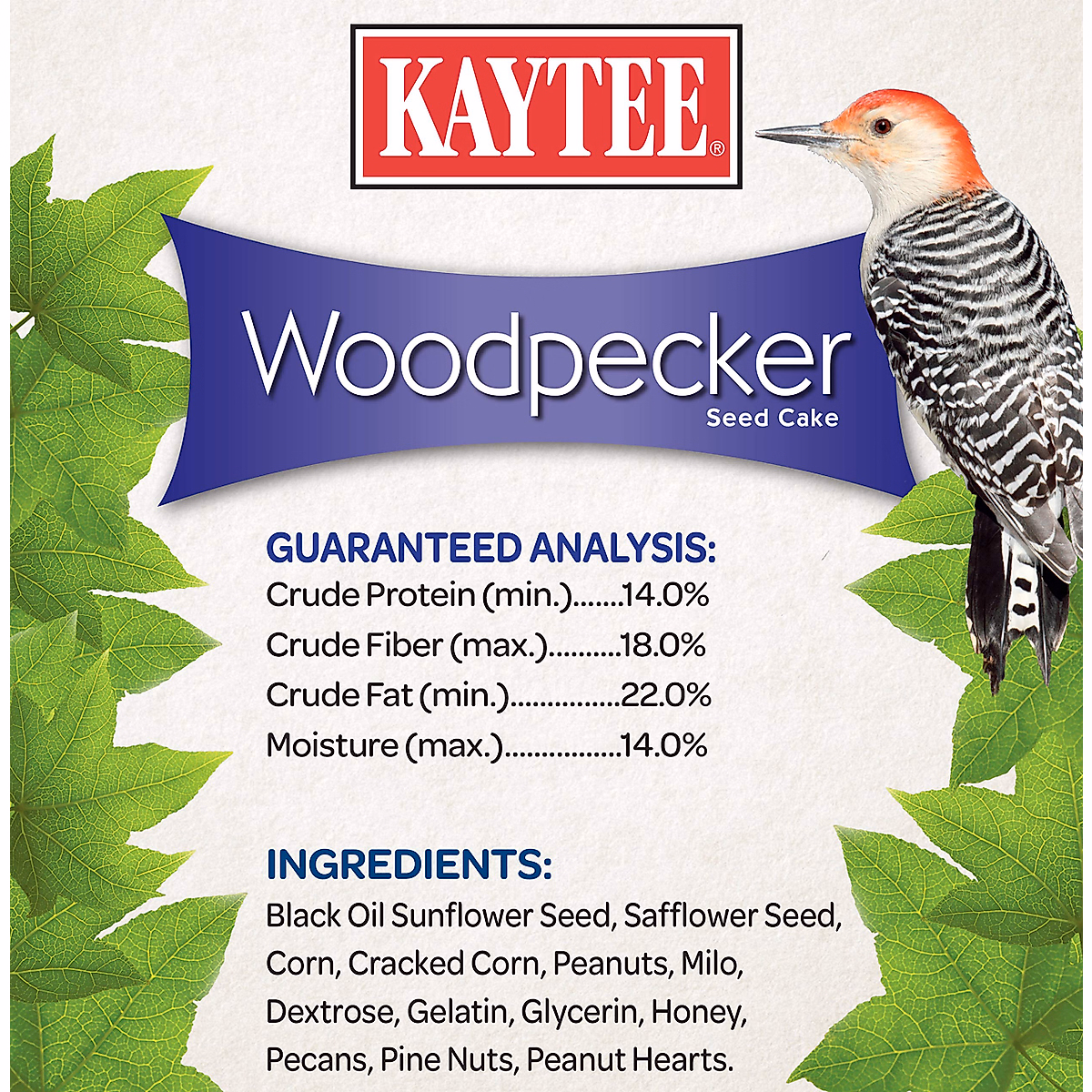 Kaytee Wild Bird Woodpecker Seed Cake Food, 1.85 Pounds (Pack of 2)