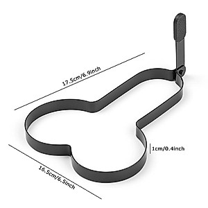 HomeSoGood 2 Pcs Funny Egg Fryer, Stainless Steel Egg Fryer, Non Stick Funny Egg Ring Mould Pancake Cooking Tool with Foldable Handle Kitchen Tools