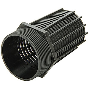 Lifegard Aquatics Threaded Suction Overflow Strainer for Fish Aquariums – High-Impact Resistant Black PVC – Space Saver Strainer to Extend Past the Bulkhead – Reduces Pump Damage – 2 Inch