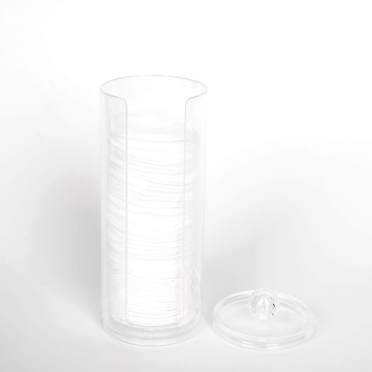 BBDOU Cosmetic Cotton Pad Holder, Makeup Cotton Rounds Holder Makeup Removers, Acrylic Cosmetic Cotton Pad Organizer Container Dispenser Storage Display Rack