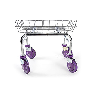 CHAMIN 1.5BU Chrome Coated CART for House and Commercial (Lavender Color) (Chrome, 1.5 Bushel)