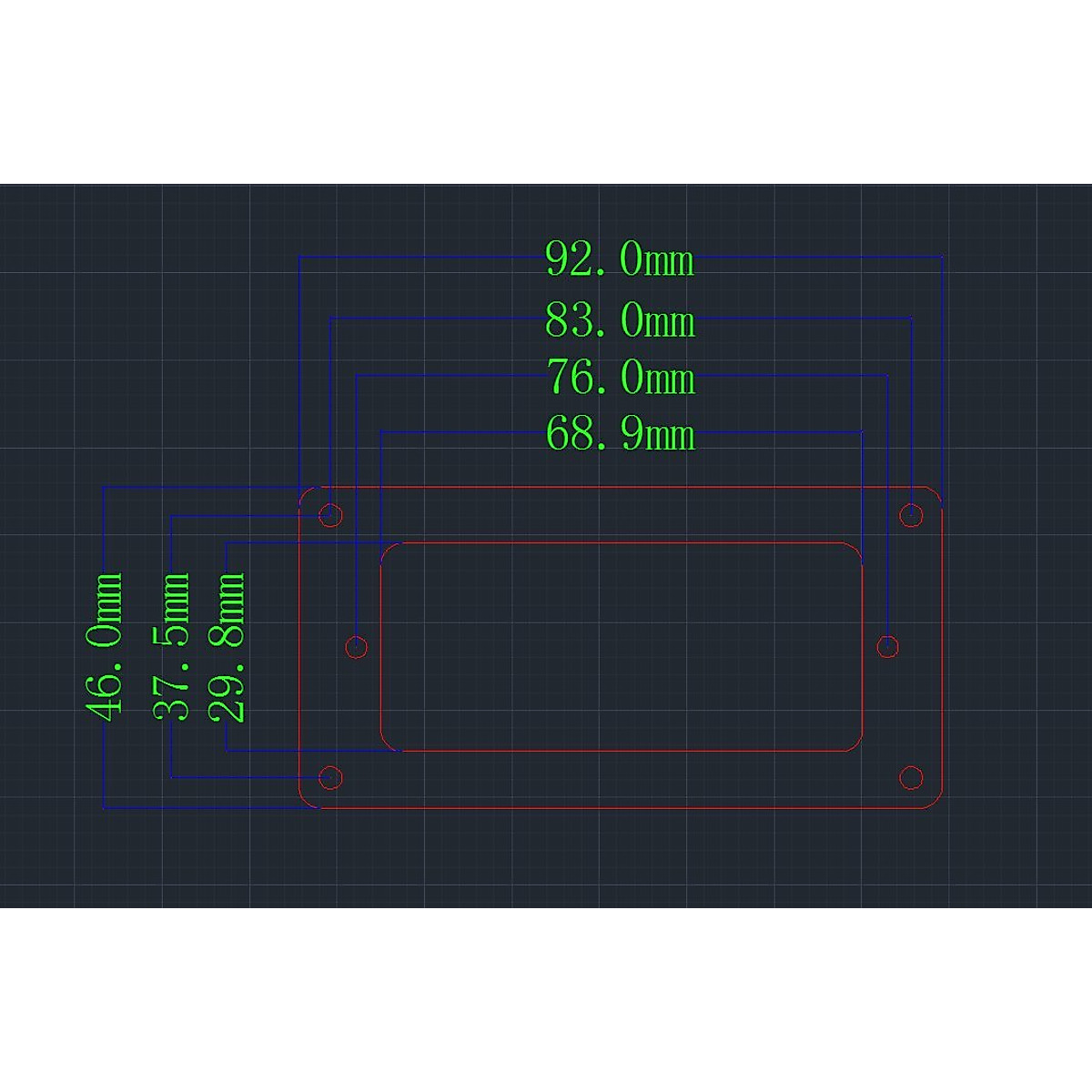 Humbucker to Mini-Humbucker Adapter Pickup Ring -BLACK (A56)
