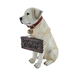 Labrador Retriever Garden Welcome Statue Reversible Sign Don't Stop Retrievin