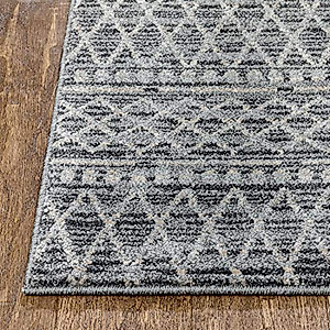 Well Woven Keller Blue Vintage Stripes Pattern Area Rug 8x11 (7'10" x 10'6")