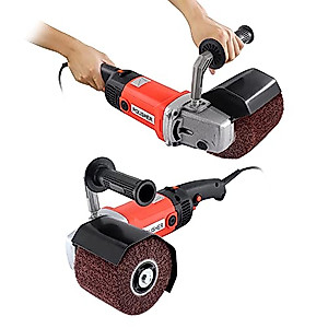 Handheld 1400W Metal Burnishing Machine,Electric Sander Polisher for Wood Stainless Steel Polishing with One Wheel,8 Variable Speed,Lock Switch,Auxiliary Handle(UL Certified)