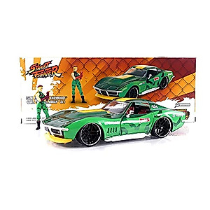 Street Fighter 1:24 1969 Chevrolet Corvette Stingray ZL1 & 2.75" Cammy Figure, Toys for Kids and Adults