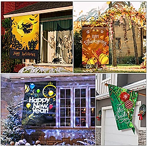 28 x 40'' Seasonal Garden Flags 8 Pack Large Holiday Yard Flags Valentines Garden Flags Double Sided Seasonal Lawn Flags Polyester Festive Outdoor Flag Set for Seasons Holiday Outside Decor (Cute)