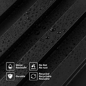 Art3d 8-Pack 96 x 6in. WPC Acoustic Slat Wall Panel for Modern Interior Decor, TV Background, Living Room, Matte Black