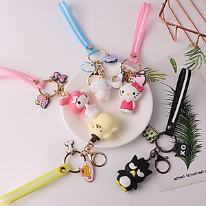 yiwoo 5 Pack Cute Keychains for Girls,Kawaii Car Keychain Accessories,Key Purse Handbag Charms for Women