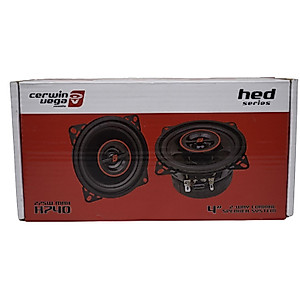 CERWIN-VEGA! HED Series 4" 2-Way Coaxial Speakers, 4Ω Impedance, 30W RMS, High-Performance Car Audio System, Durable Stamped Steel Frame, Graphite Cone, PEI Tweeter for Superior Sound H740