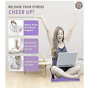 Bulletproof Gel Seat Cushion | Ultra Soft Large Cushion with Purple Cooling Gel Pad & Padded Cover | Orthopedic Cushion for Pressure Relief and Sitting Sores | Seat Cushion for Seniors, Car & Office
