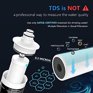 Frizzlife Under Sink Water Filter System-NSF/ANSI 53&42 Certified High Capacity Direct Connect Under Counter Drinking Water Filtration System-0.5 Micron Reduces Lead, Chlorine, Bad Taste & Odor
