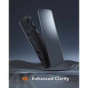 WOLFBOX G840S 12" 4K Mirror Dash Cam Backup Camera, 2160P Full HD Smart Rearview Mirror for Cars & Trucks, Front and Rear View Dual Cameras, Night Vision, Parking Assistance, Free 32GB Card & GPS