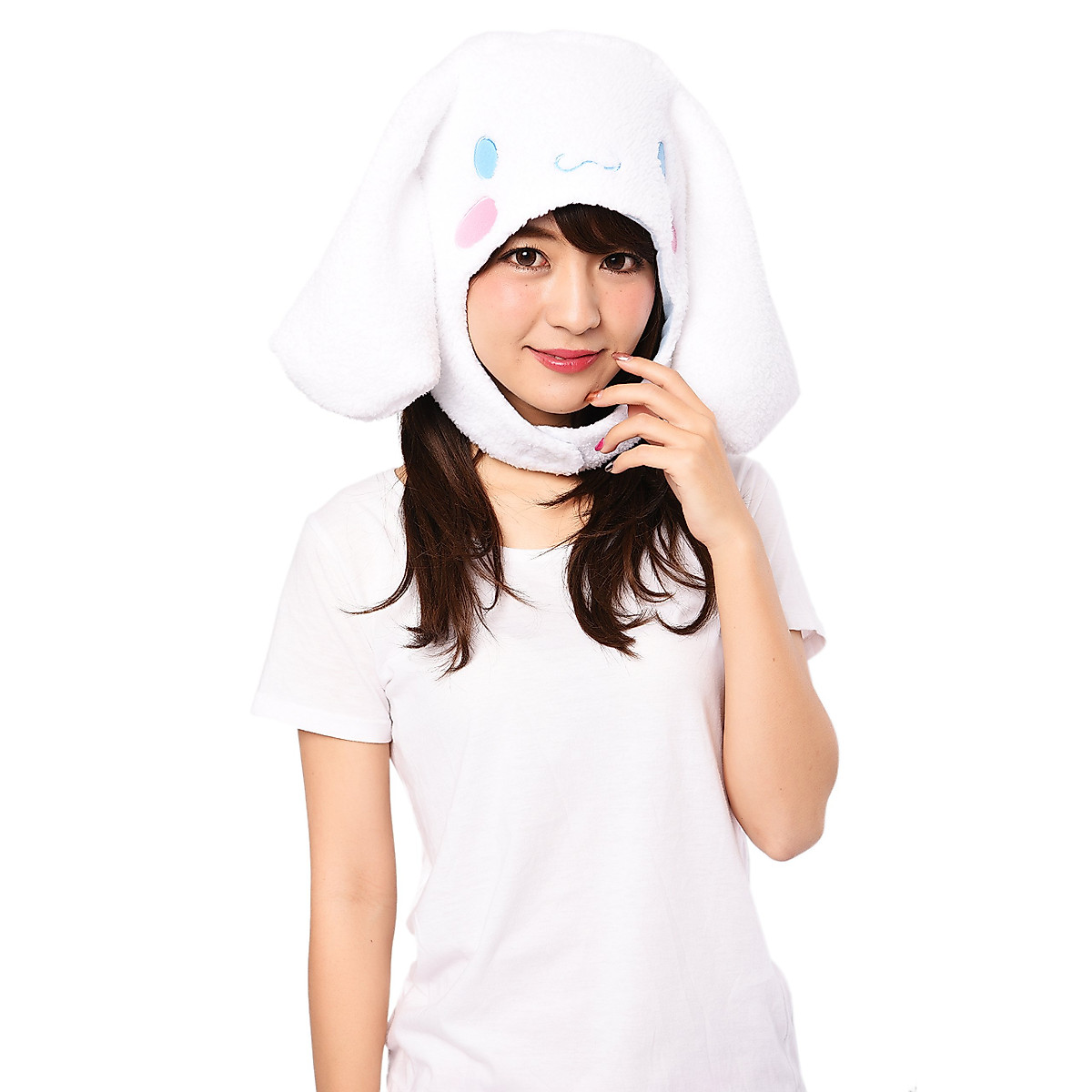Sanrio Cinnamoroll Fluffy Beanie Cap Soft Warm Winter Head wear White