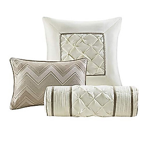 Madison Park Laurel 7 Piece Comforter Set Color: Taupe, Size: King, Mushroom
