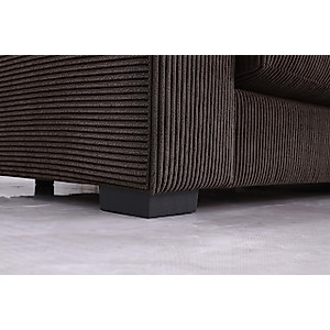 Eafurn L Shaped Corduroy Upholstered Sectional Sofa with Right Facing Chaise,3 - Piece Oversized Lounge Couch Convertible Sleeper Sofabed for Living Room Office Corner