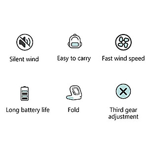 FRIDG USB Rechargeable Cooling Fan Portable Hanging Neck Mini Fan Power Bank Black