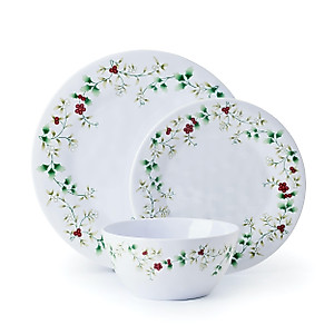 Pfaltzgraff Winterberry 24 Piece Outdoor Melamine Dinnerware Set, Service for 8