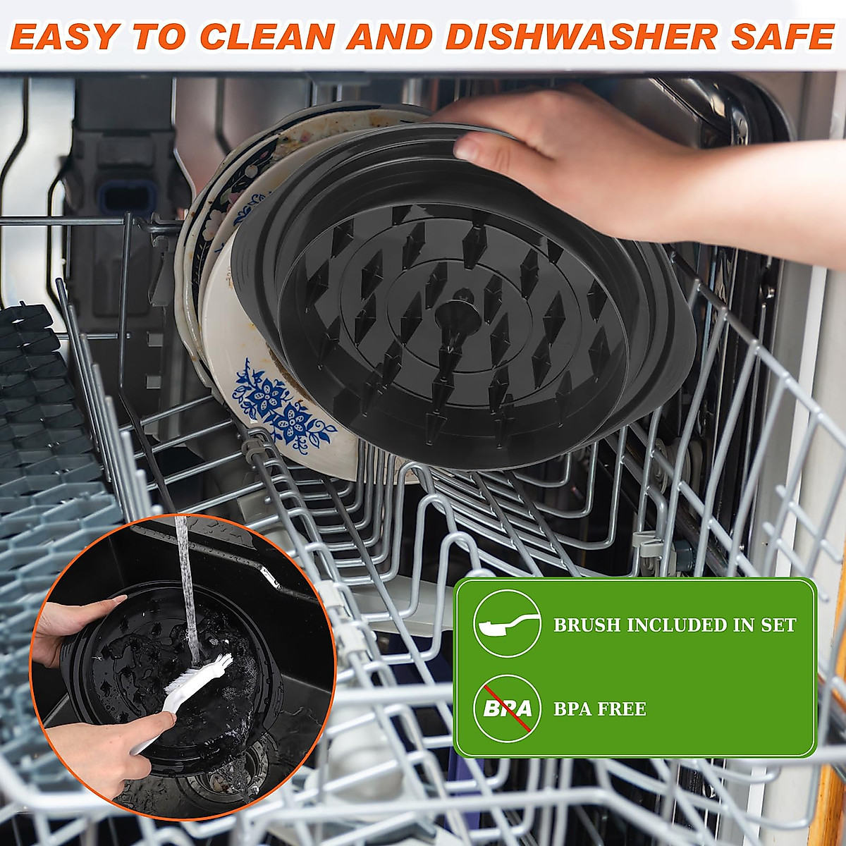 Fingertip WD Chicken Shredder Tool Twist,Meat Shredder with Cleaning Brush,Silicone Pad,Food Tongs,Meat Shredder Machine and Anti-Slip Base,Dishwasher Safe,Cleaning Brush,Ergonomic Handle