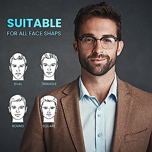 racico Computer Blue Light Blocking Glasses Blue Light Glasses Men Women, Anti Blu-Ray Clear Gaming Glasses Lenses